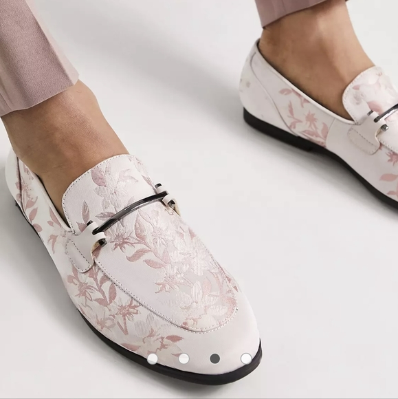 ASOS | Shoes | Asos Mens Pink Floral Dress Shoe Loafer Slipons Nwot ...